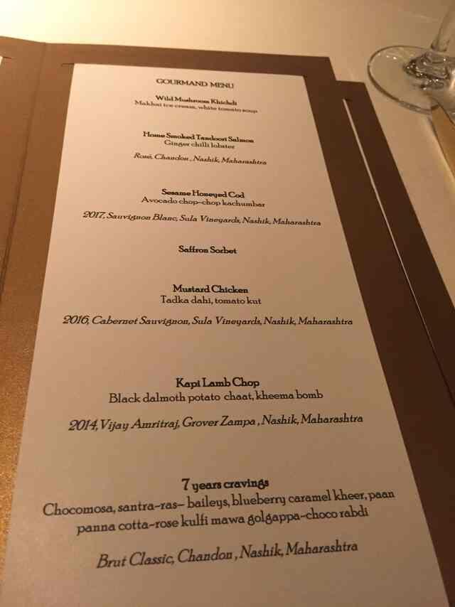 Menu at Ziya Restaurant, Mumbai, The Oberoi