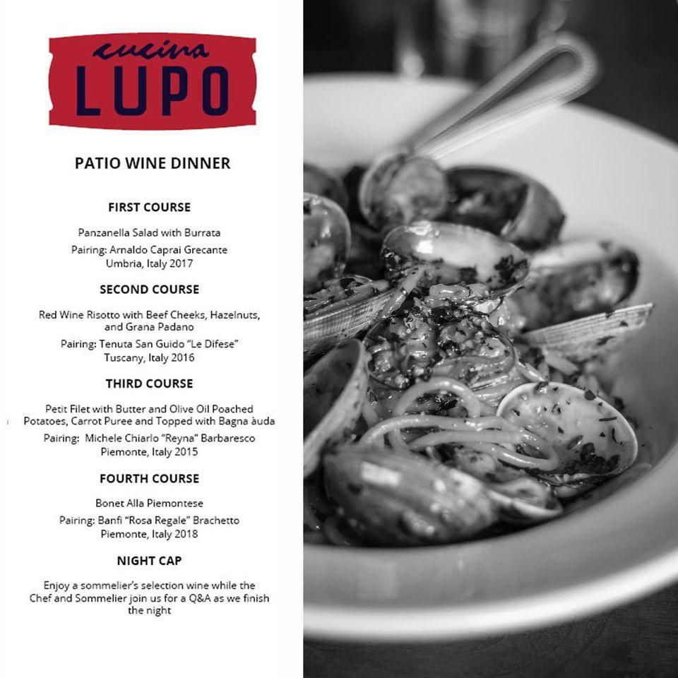 Menu at Cucina Lupo restaurant, Carson City