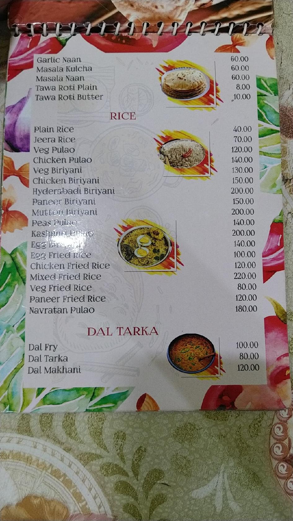 Menu at Desi Dhaba, Silchar