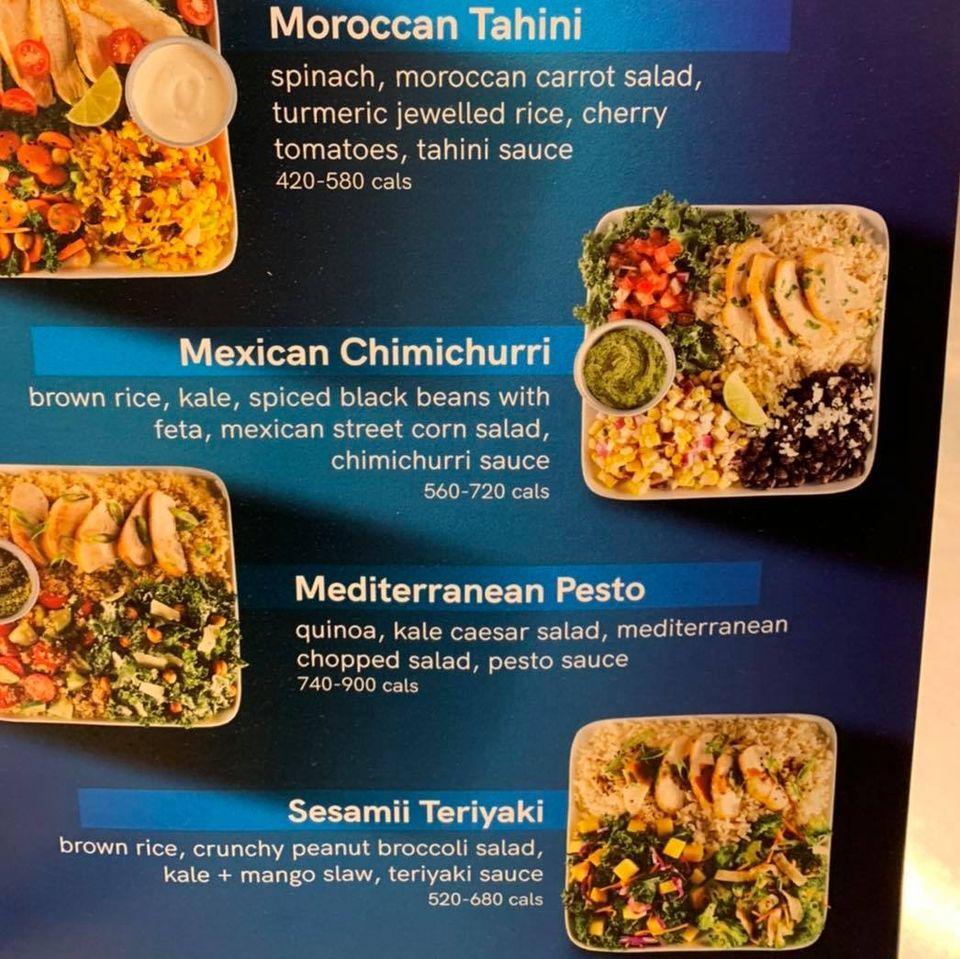 Menu at Freshii Owen Sound fast food, Owen Sound