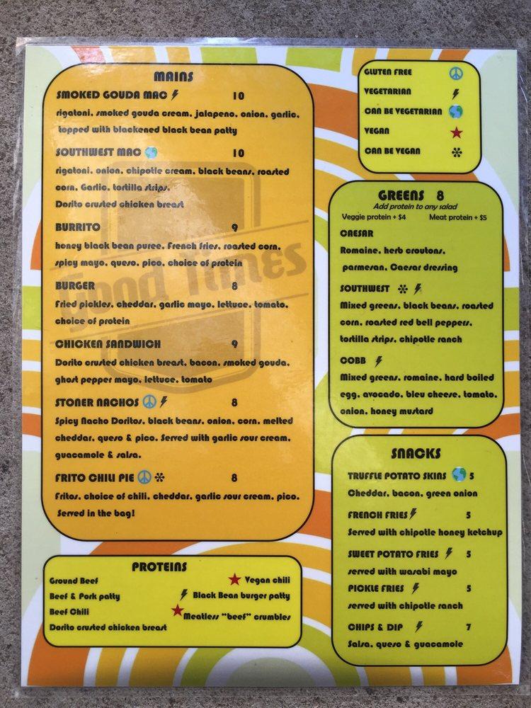 Menu at Good Times pub & bar, Oklahoma City