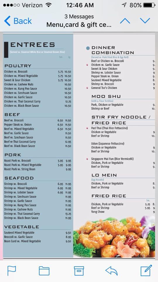 Menu at Idea Asian Restaurant, Clarksboro