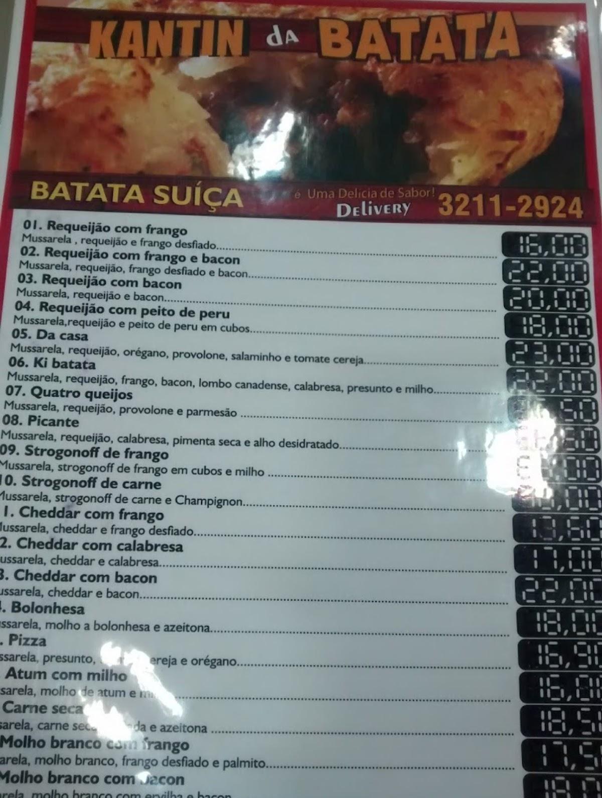 Menu em Kantin da Batata restaurante, Juiz de Fora