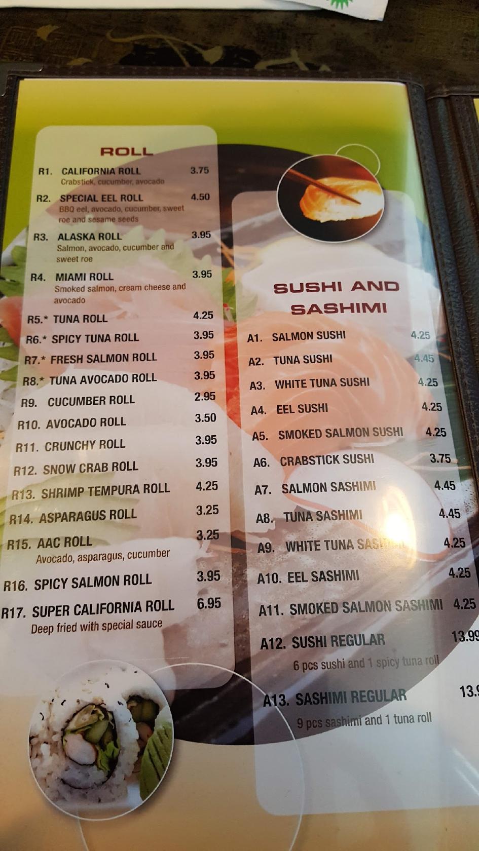 Menu at Sakura Hibachi Sushi Bar, Litchfield, 13 Litchfield Plaza