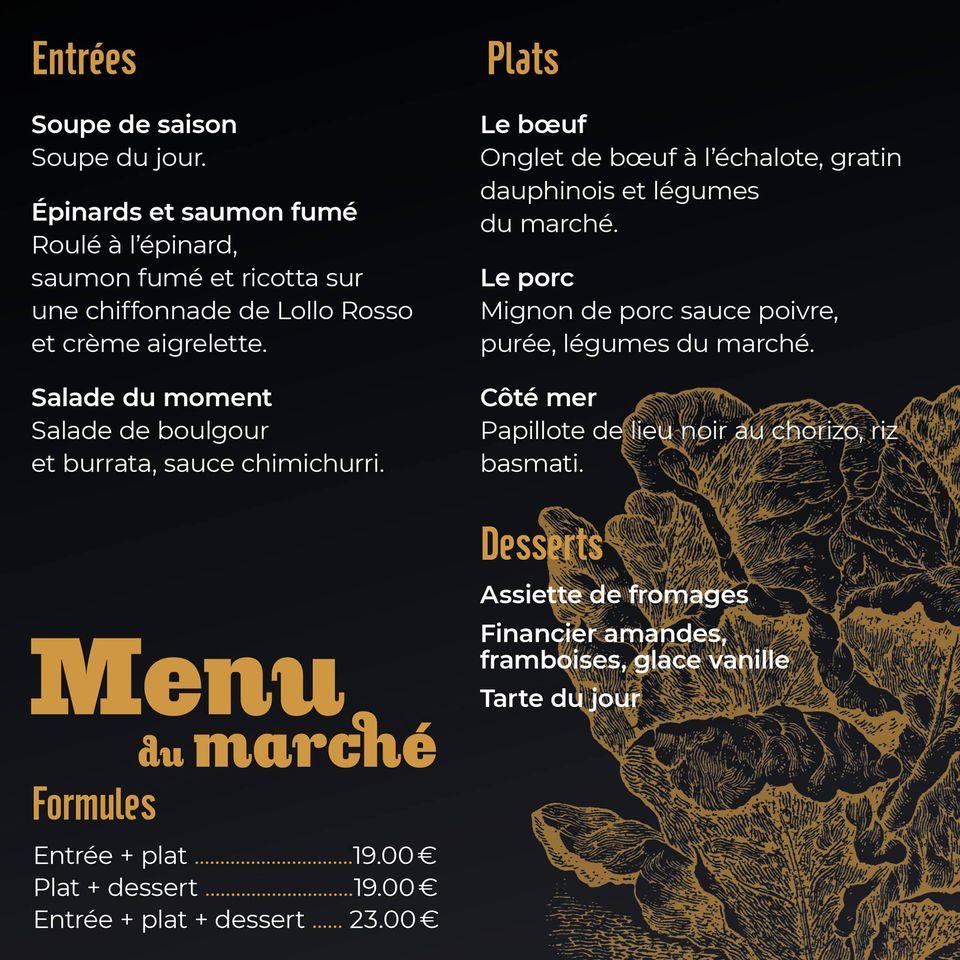 Menu au La table de Frank restaurant, Steinfort