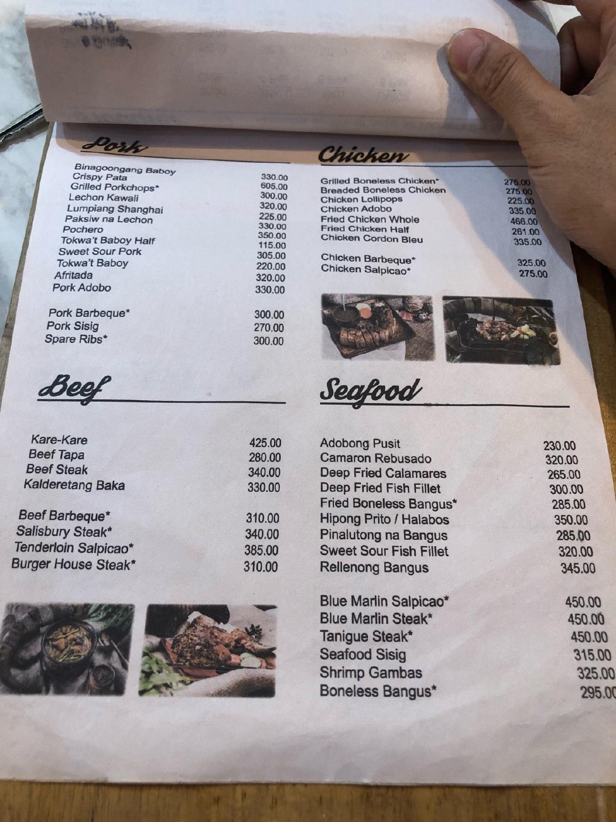 Menu at Little Quiapo desserts, Quezon City