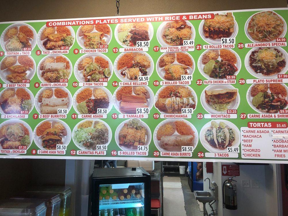 Carta del restaurante Alejandro’s Fast Mexican Food, Wichita