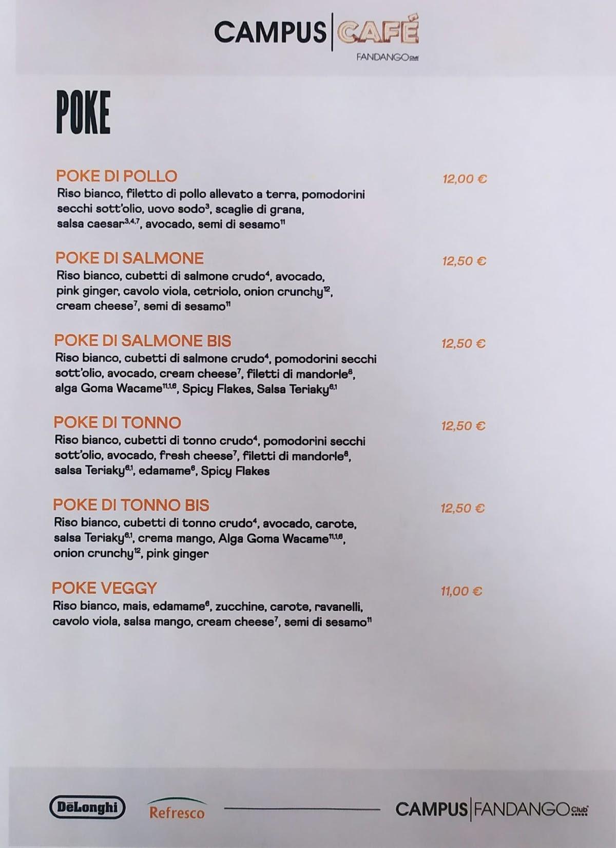 Speisekarte von Campus Café restaurant, Buccinasco
