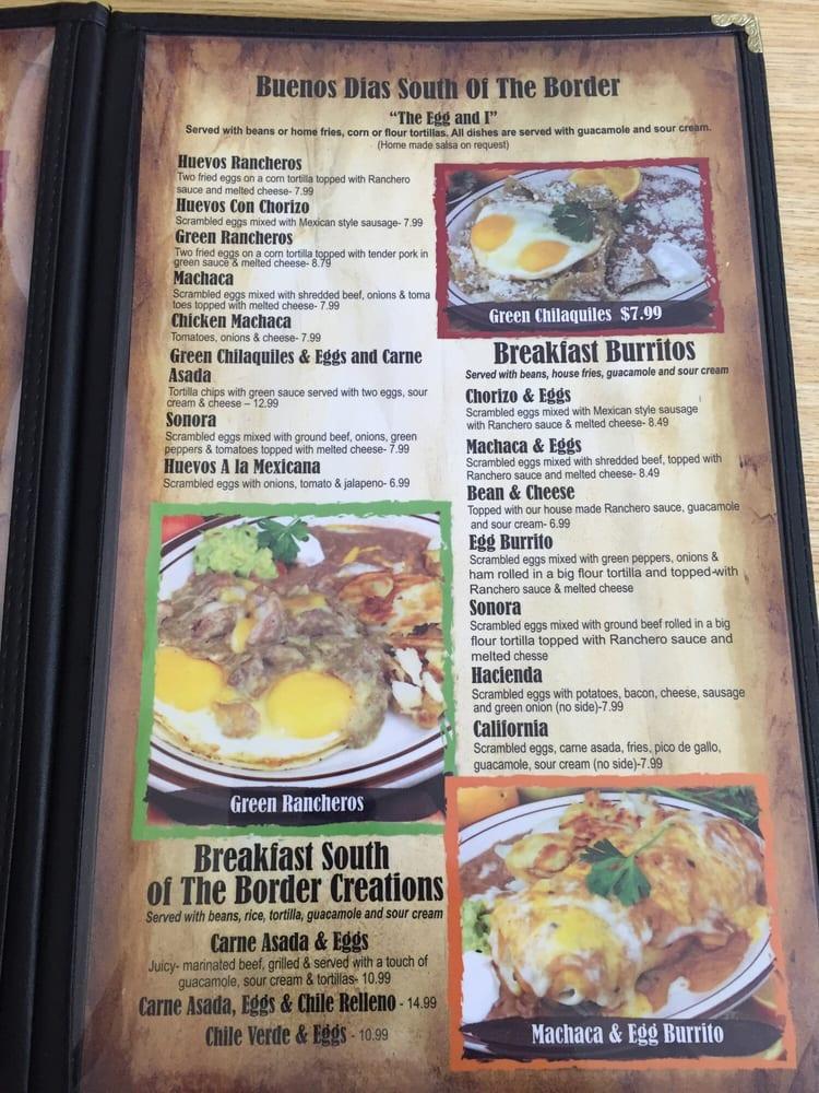 Menu at Hacienda La Joya restaurant, Mission Viejo