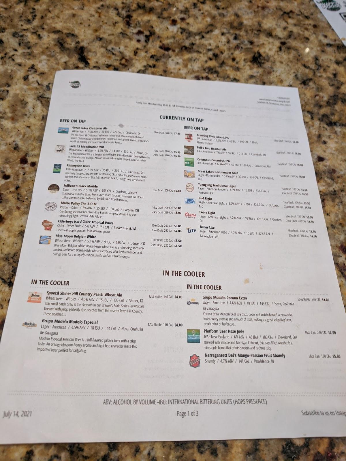 Menu at Happy Moose Bar & Grill, Streetsboro, OH-14