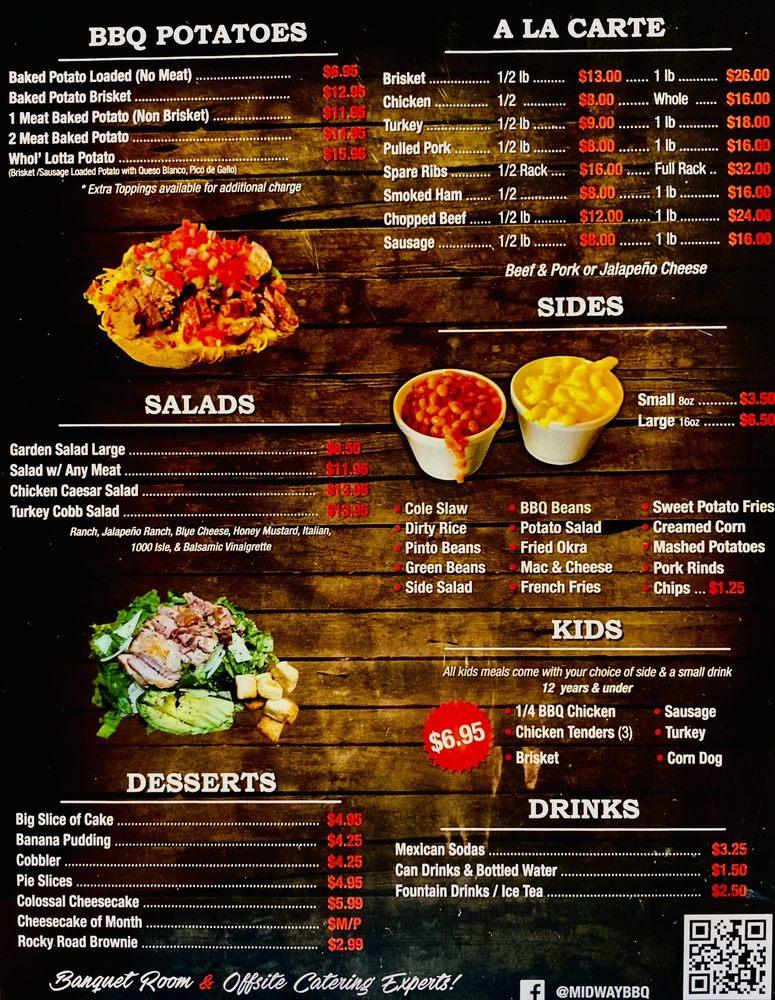 Carta de Midway BBQ, Katy