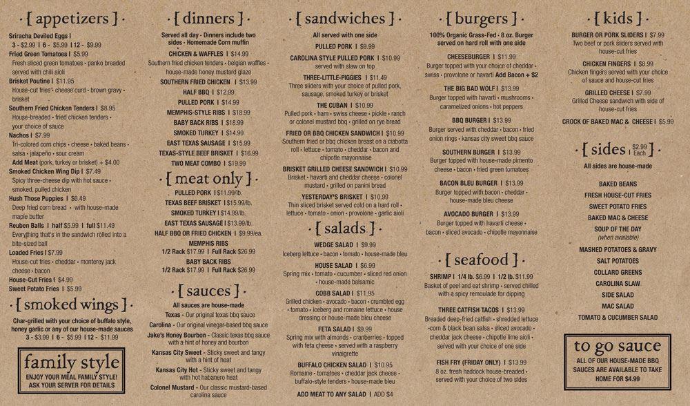 Menu at Piggy Pats Smoke & Ale House BBQ, New Hartford