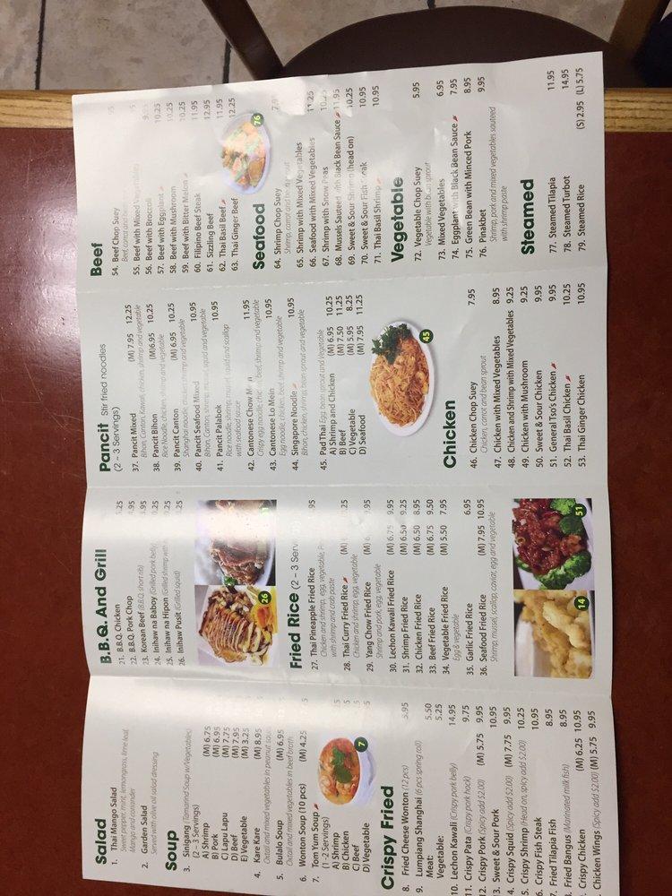 Menu at Summer House - Filipino Thai Cuisine restaurant, Toronto