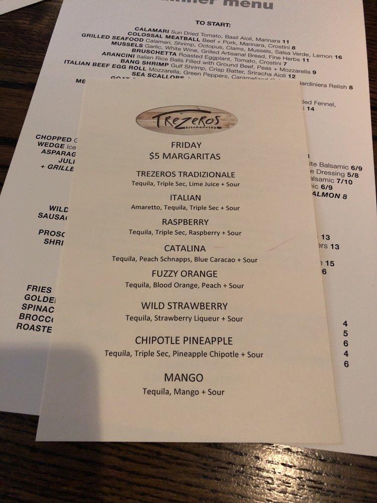 Menu at Trezeros Kitchen + Tap pub & bar, Mount Prospect