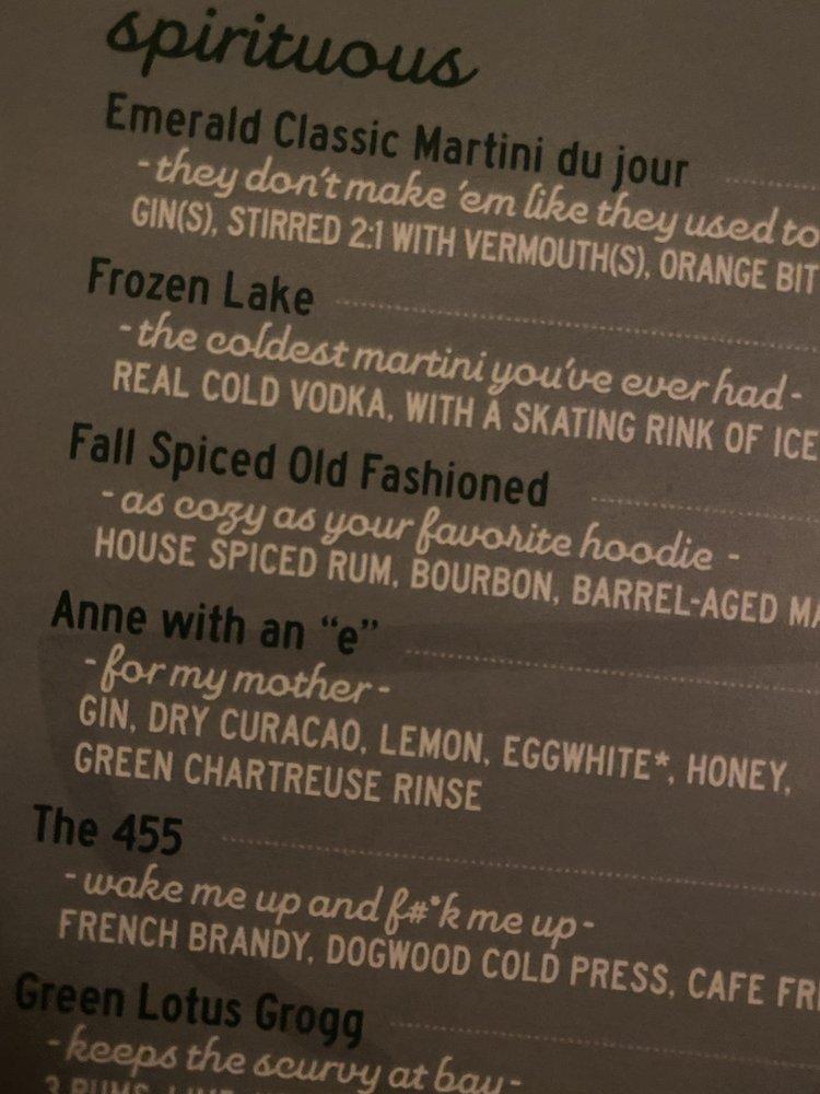 Menu at Emerald Lounge pub & bar, Saint Paul
