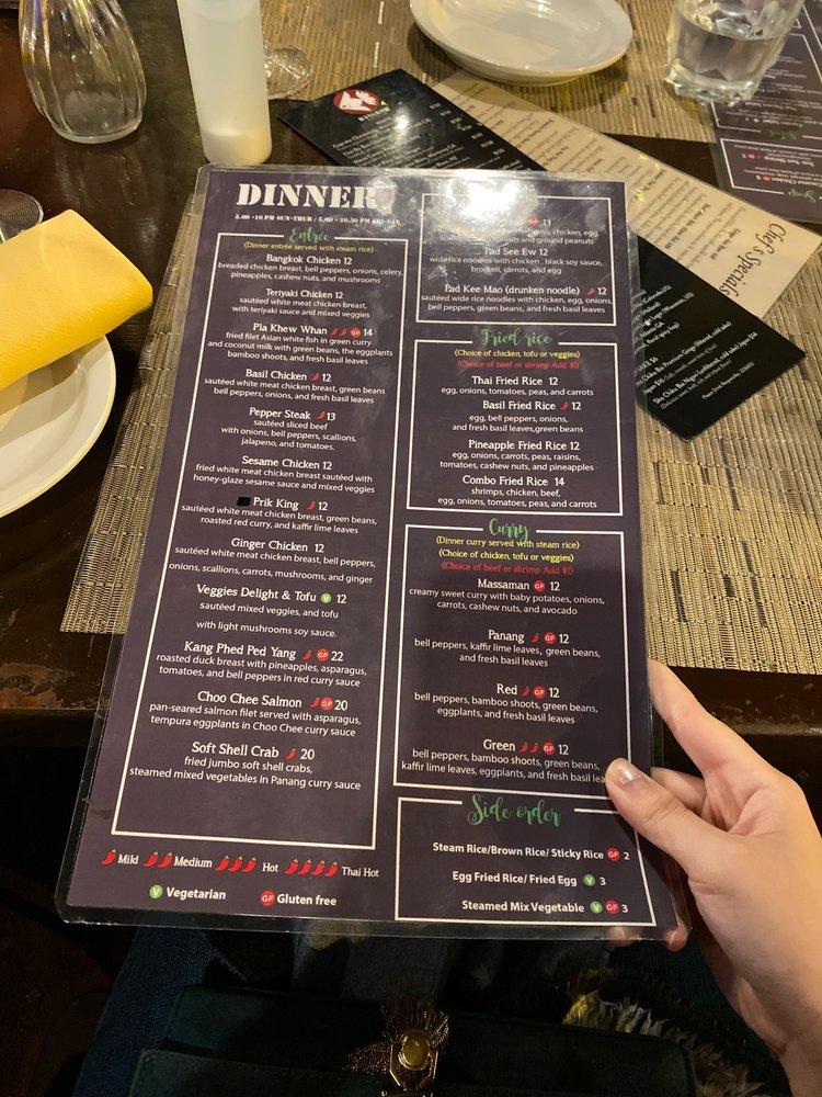 Menu at Bangkok Thai Restaurant, Atlanta, Piedmont Ave NE