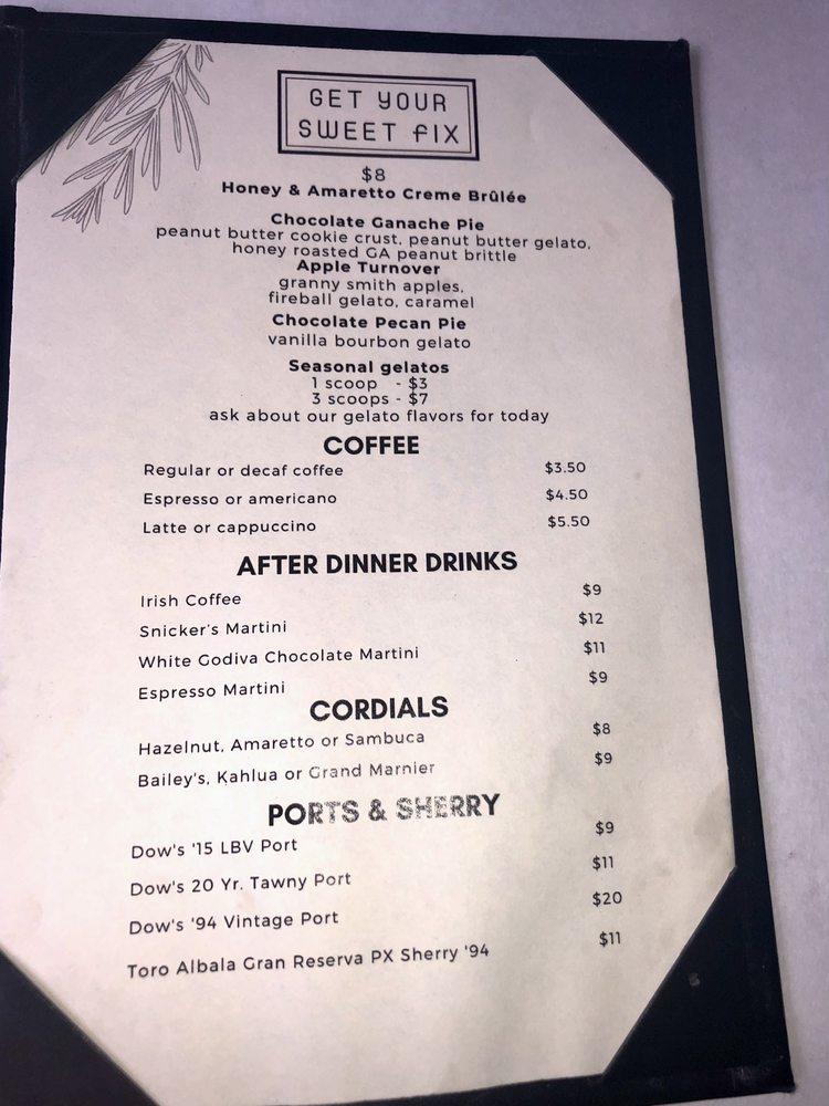Menu at Bistro Off Broad pub & bar, Winder