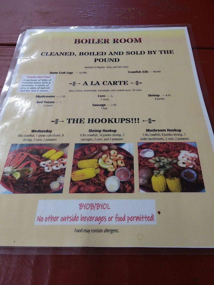 Menu at Crawfish Hideaway restaurant, Baytown