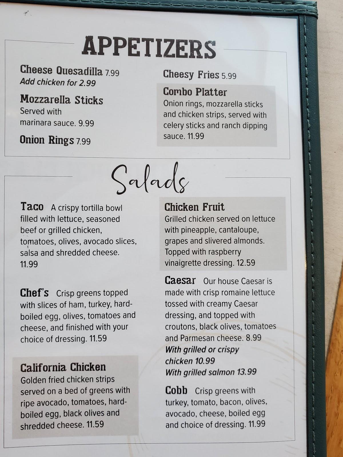 Menu at Peachtree Restaurant and pie house, Vancouver, NE Hwy 99
