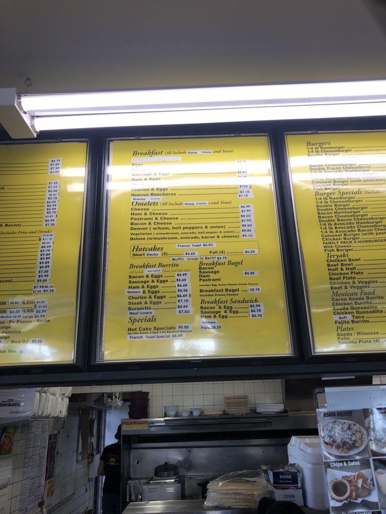 Menu at Angelo's Burgers restaurant, Santa Fe Springs