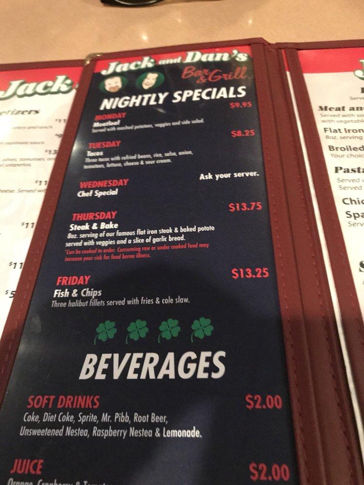 Menu at Jack & Dan's Bar & Grill, Spokane