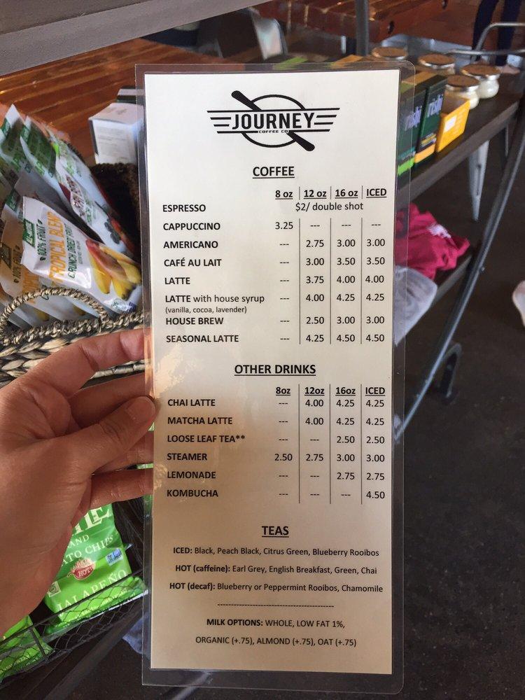 Menu at Journey Coffee Co. pub & bar, Vacaville