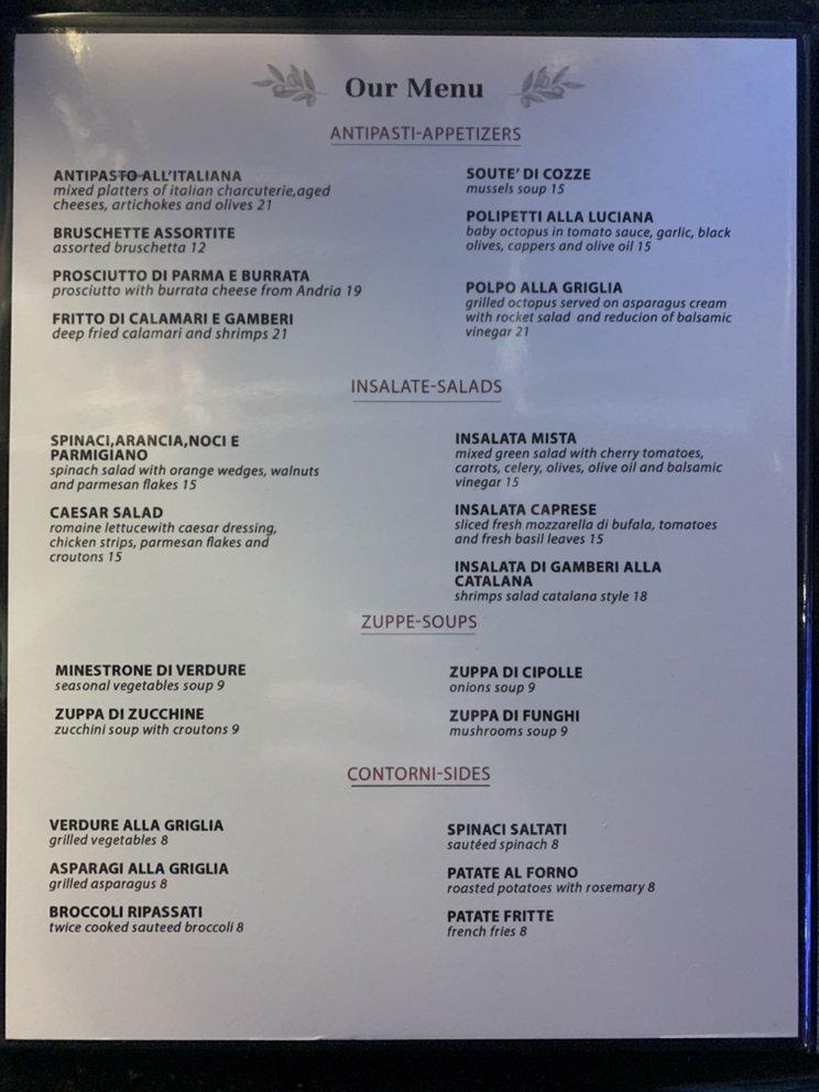 Menu at Roma Mia pub & bar, San Diego