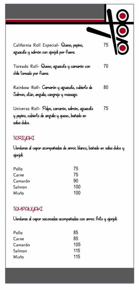 Menu at Sakura Roll restaurant, Nogales, Int 21&22 Plaza Mistica, Av ...