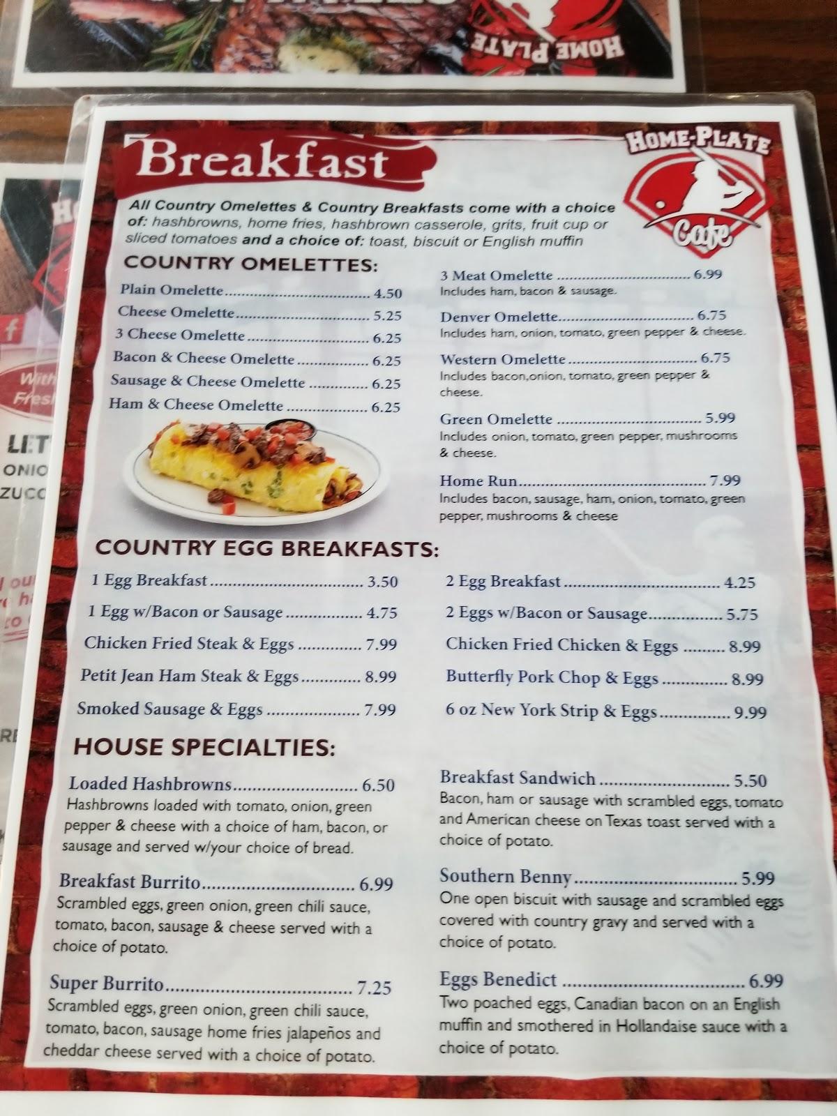 Menu at Home Plate Cafe & Bakery, Hot Springs Village