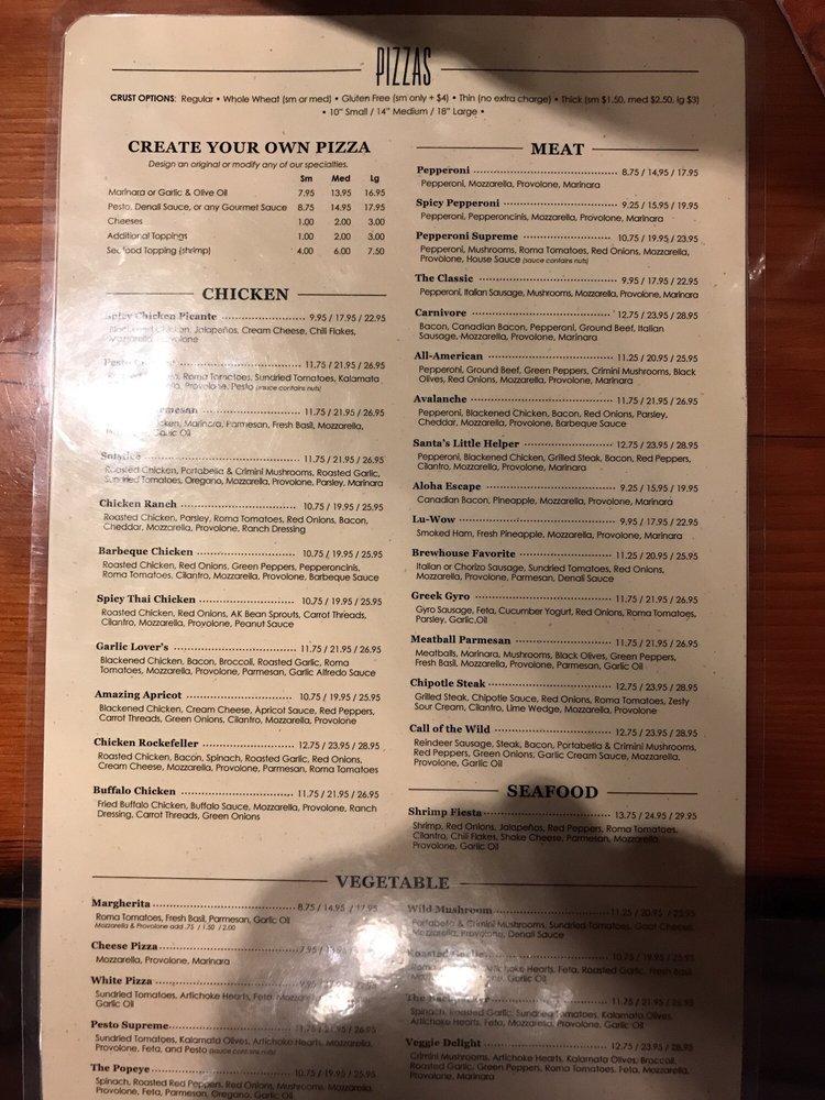 Menu at Moose's Tooth Pub & Pizzeria, Anchorage