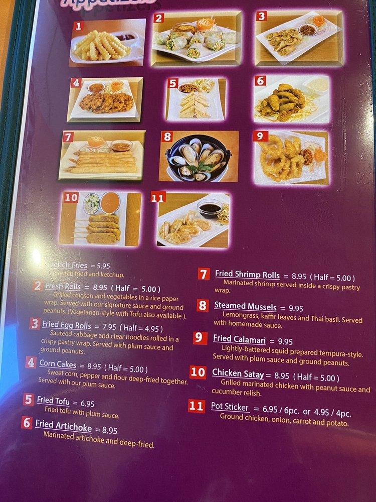 Menu at Ginger Thai Kitchen restaurant, Salinas