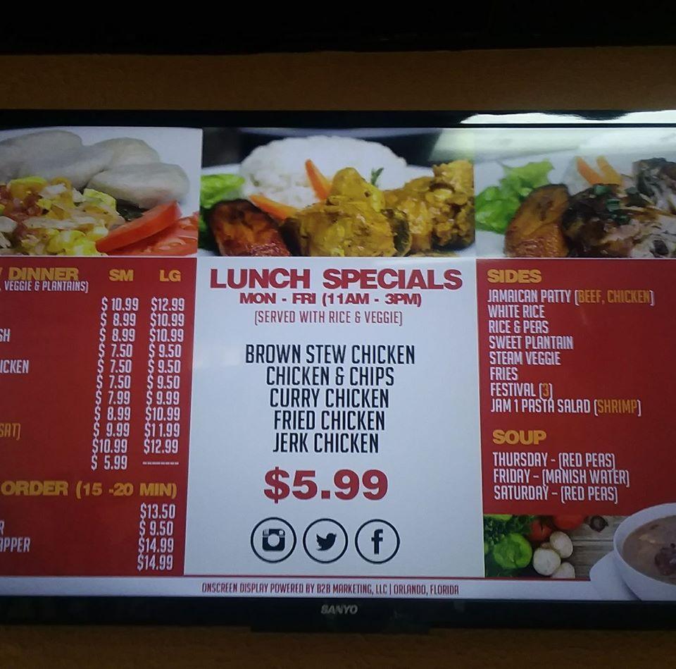 Menu at Jam One Restaurant & Lounge, Ocala