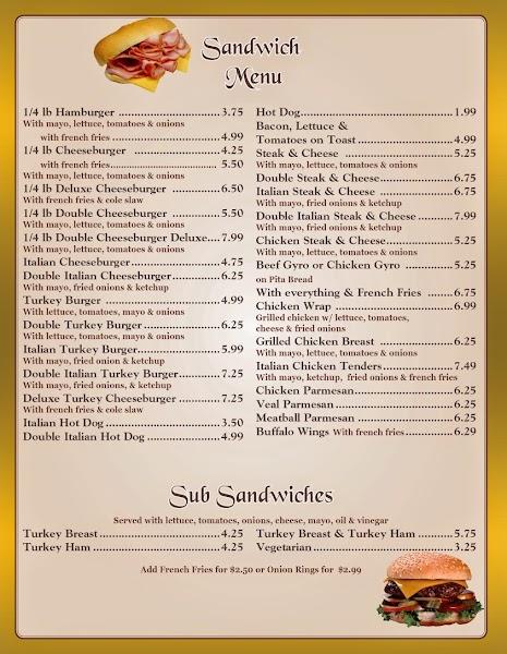 Menu at King's #1 Family Restaurant “Original Kings”, Newark, 361 Lyons Ave