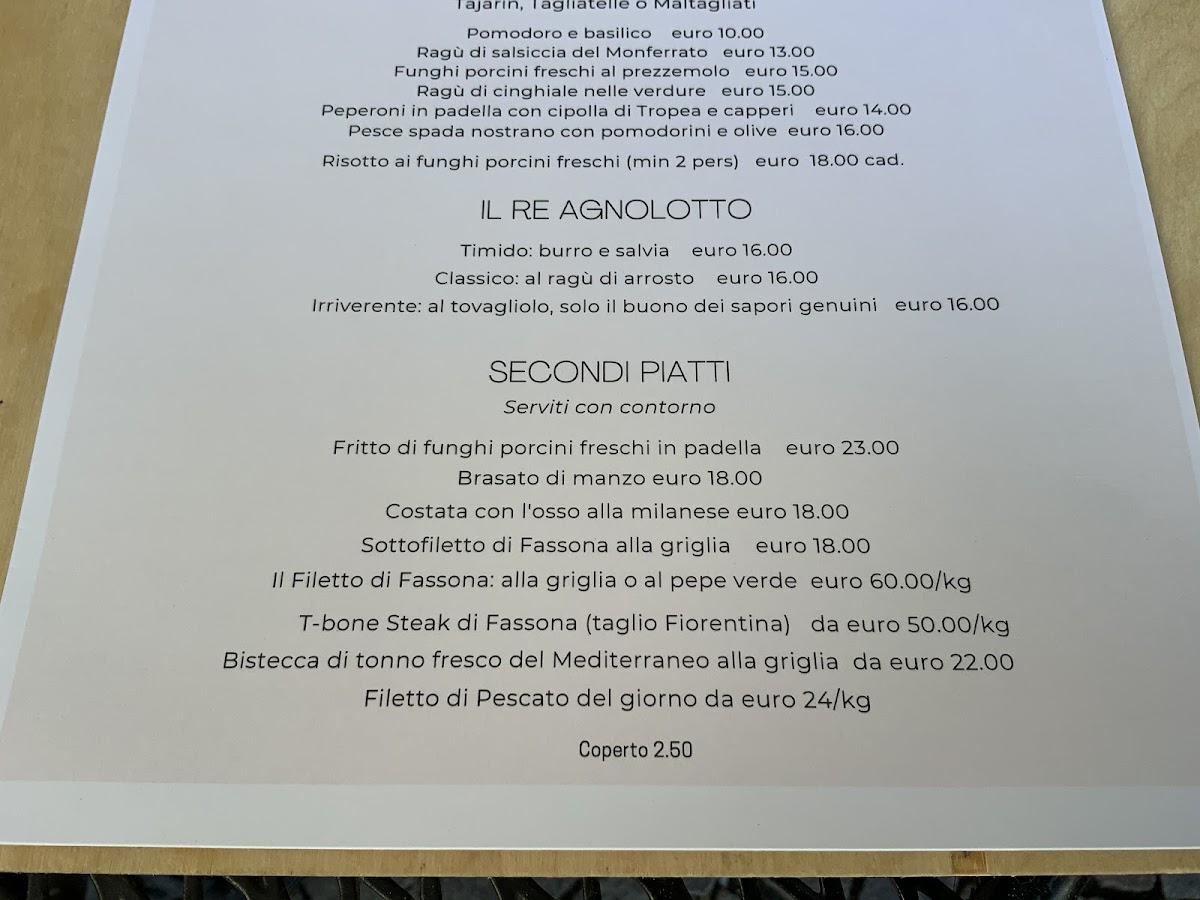 Carta del restaurante Locanda del Lupo, Rivoli