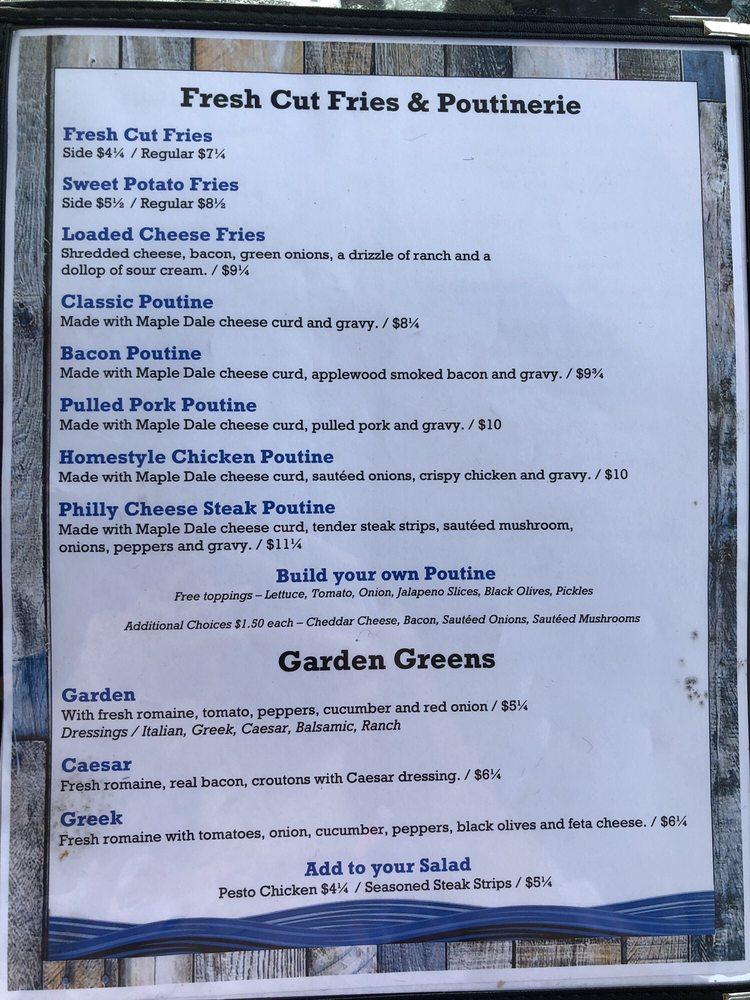 Menu at The Pier Patio Bar and Grill, Belleville
