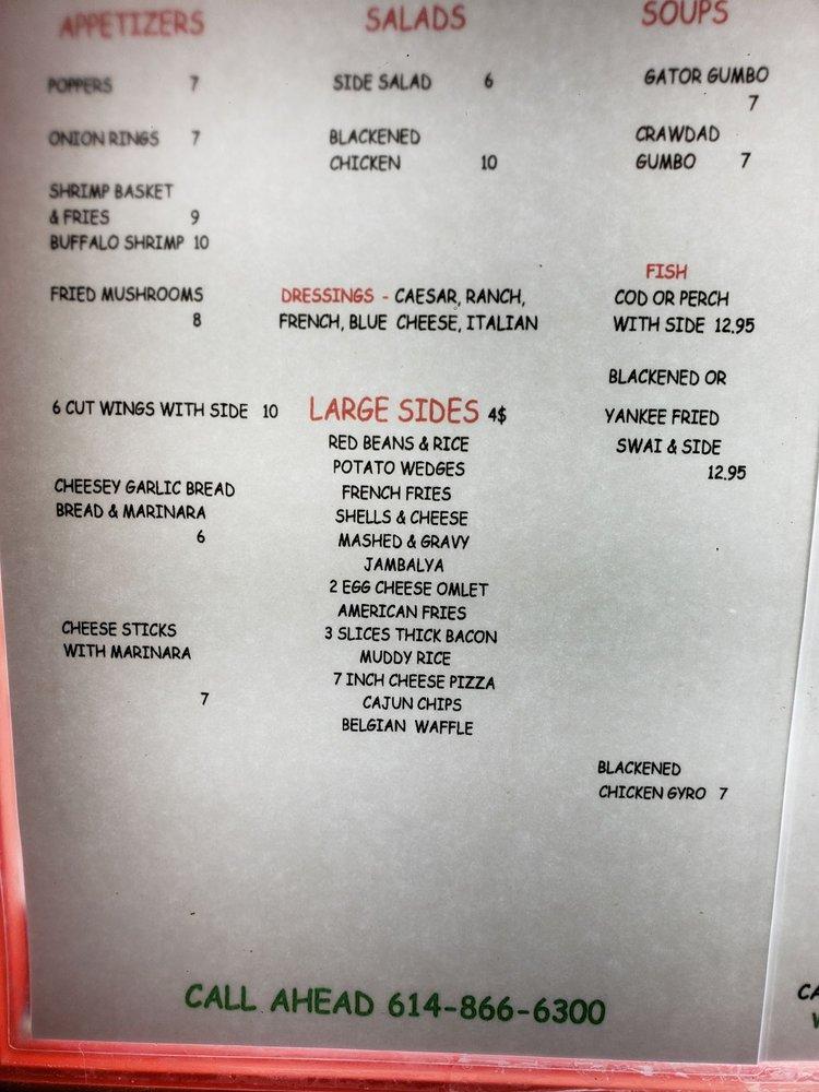 Menu at Cajun Island restaurant, Reynoldsburg, Brice Rd