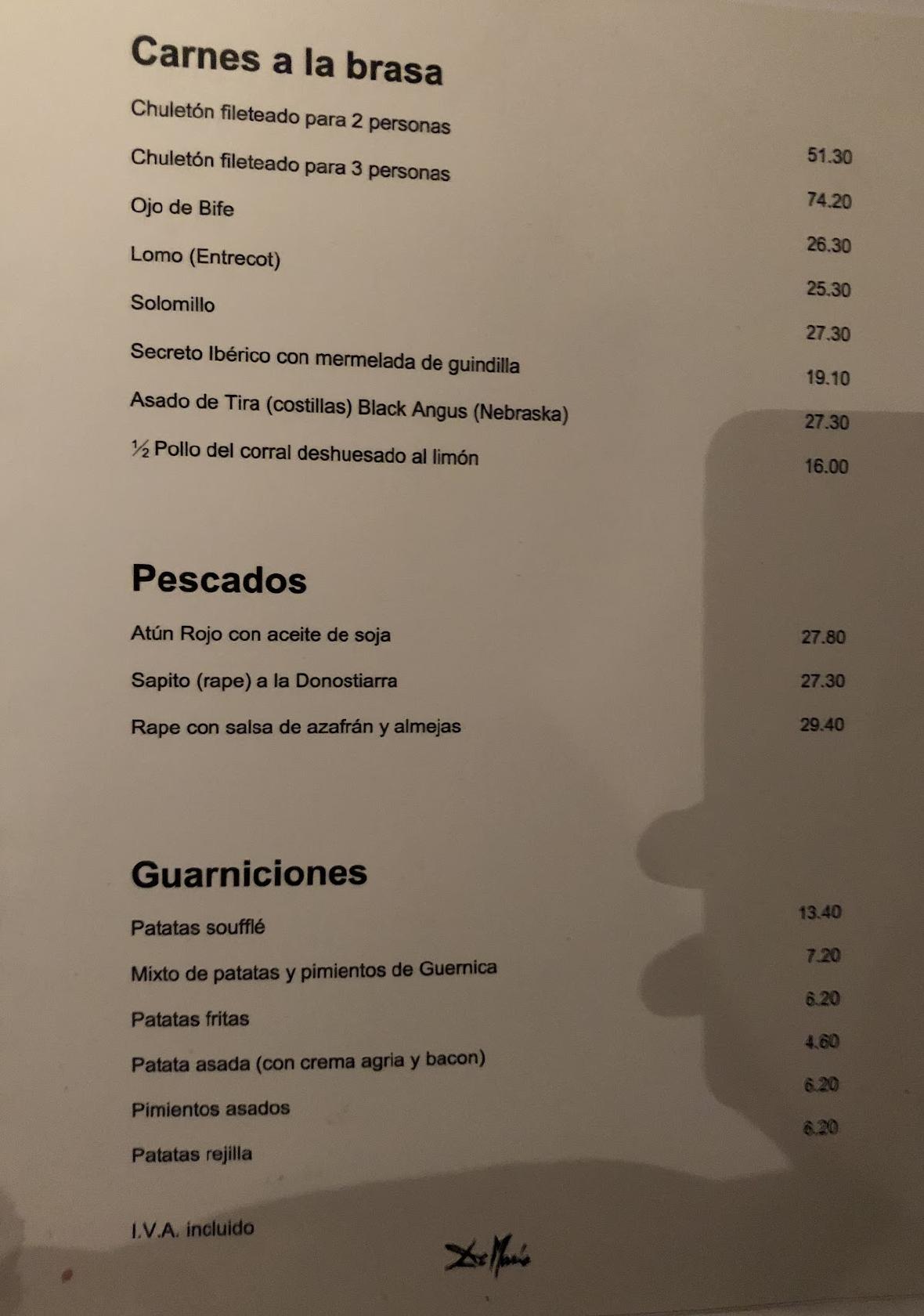 Carta de parrilla De Maria-Calle Felix Boix, Madrid, C. de Félix Boix