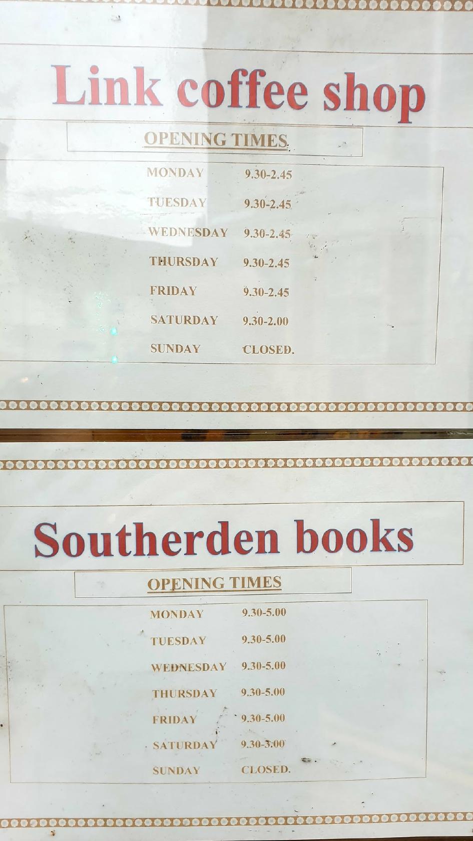 Menu at Link the Coffee Bar, Hailsham