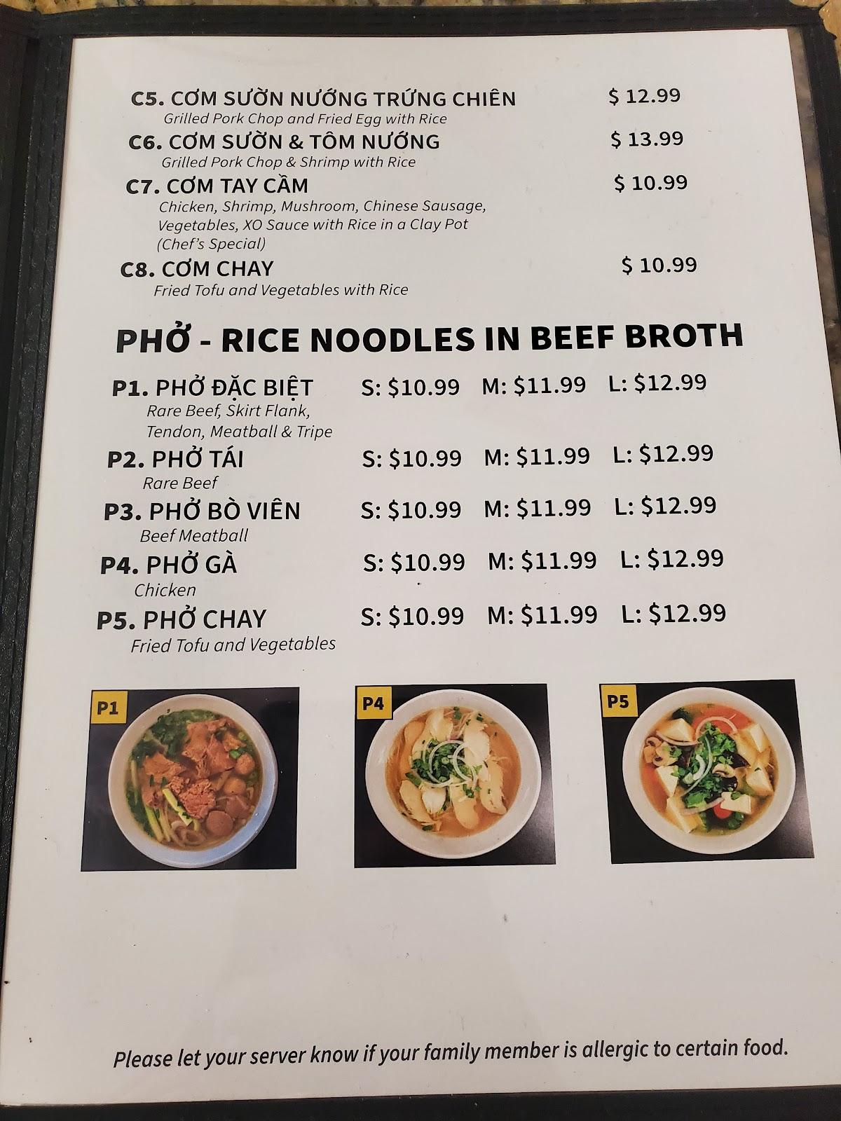 Menu at Little Saigon Bistro restaurant, Sarasota