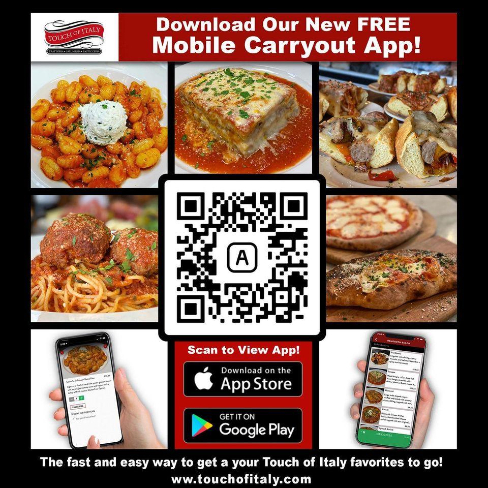 Carta del restaurante Touch of Italy, Ocean City