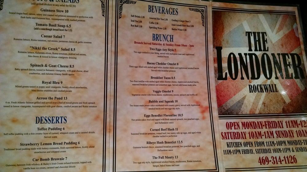 Menu at The Roundabout - Rockwall pub & bar, Rockwall