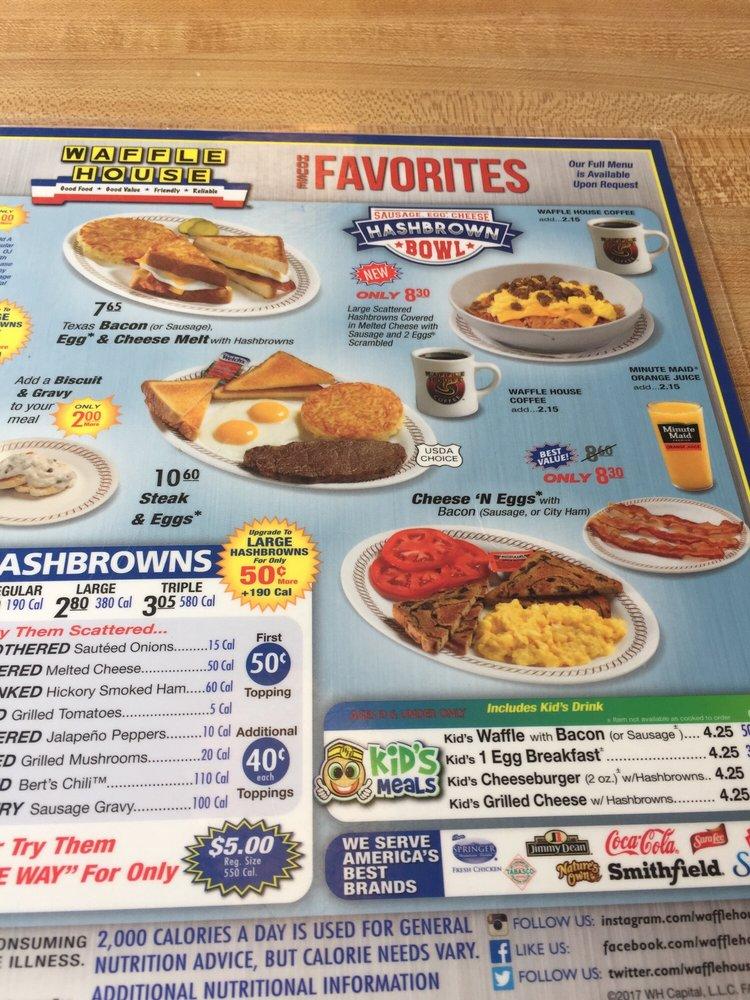 Menu at Waffle House #521 restaurant, Fort Collins, E Mulberry St