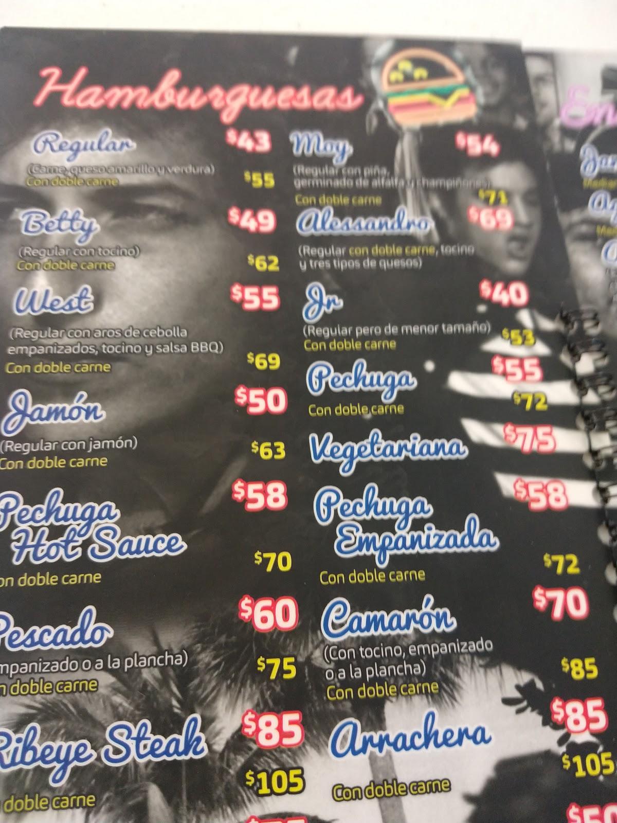 Menu at Amerix Burger Plaza Vestir. restaurant, Aguascalientes, Blvd ...