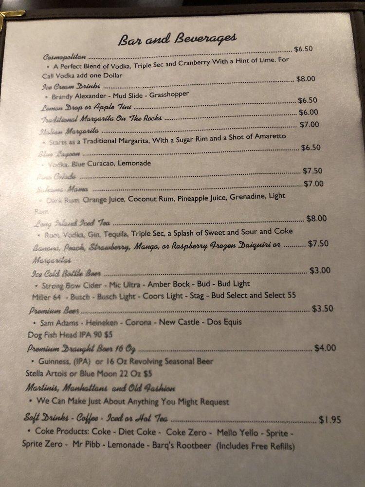 Menu at Canton Inn pub & bar, Hillsboro, 303 22nd St