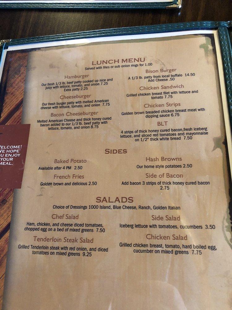 Carta del pub y bar Devil's Tower Gulch, Devils Tower