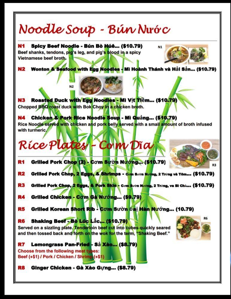 Menu at I Love Phở, Menudo & Tacos restaurant, Fresno