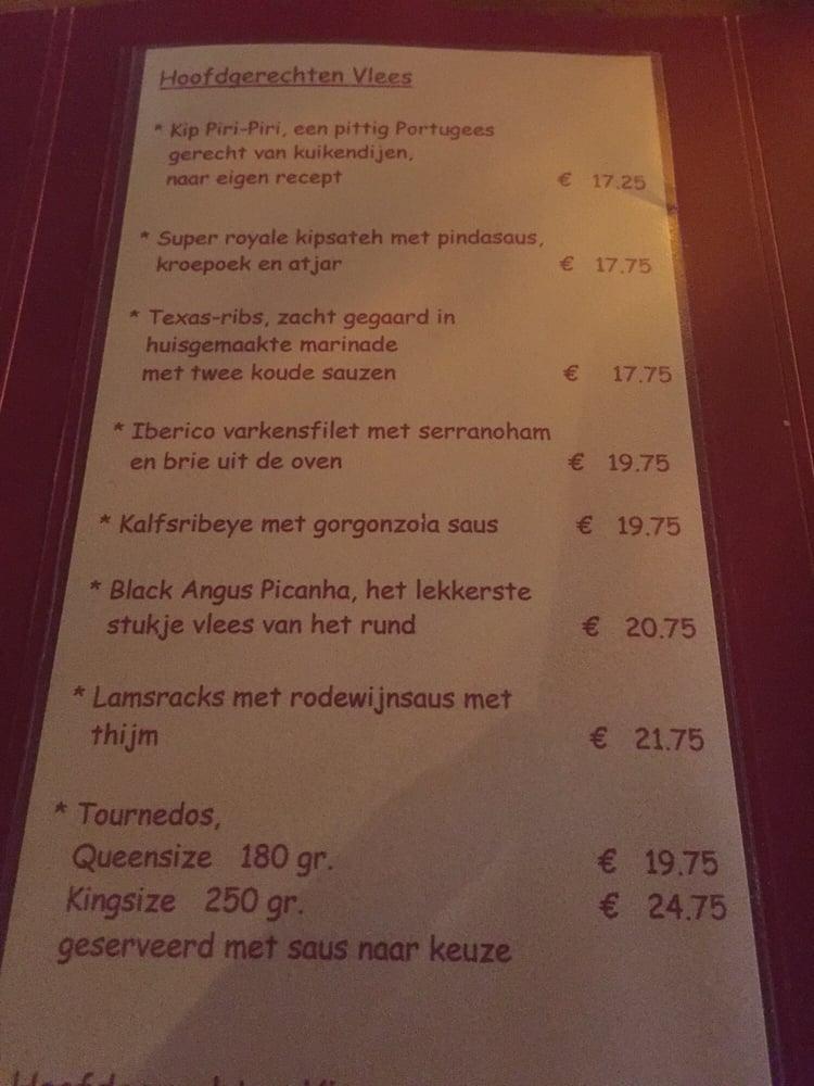 Menu at Restaurant Juffrouw Tok Tok, LANDSMEER, Landsmeer, Zuideinde 48