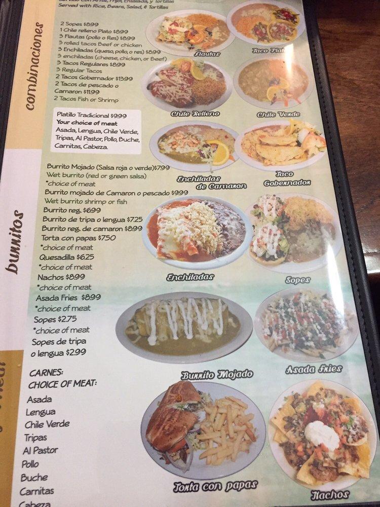 Menu at Valle Grullense pub & bar, Hanford