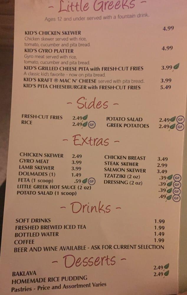 Menu at Little Greek Fresh Grill restaurant, Louisville, Shelbyville Rd ...