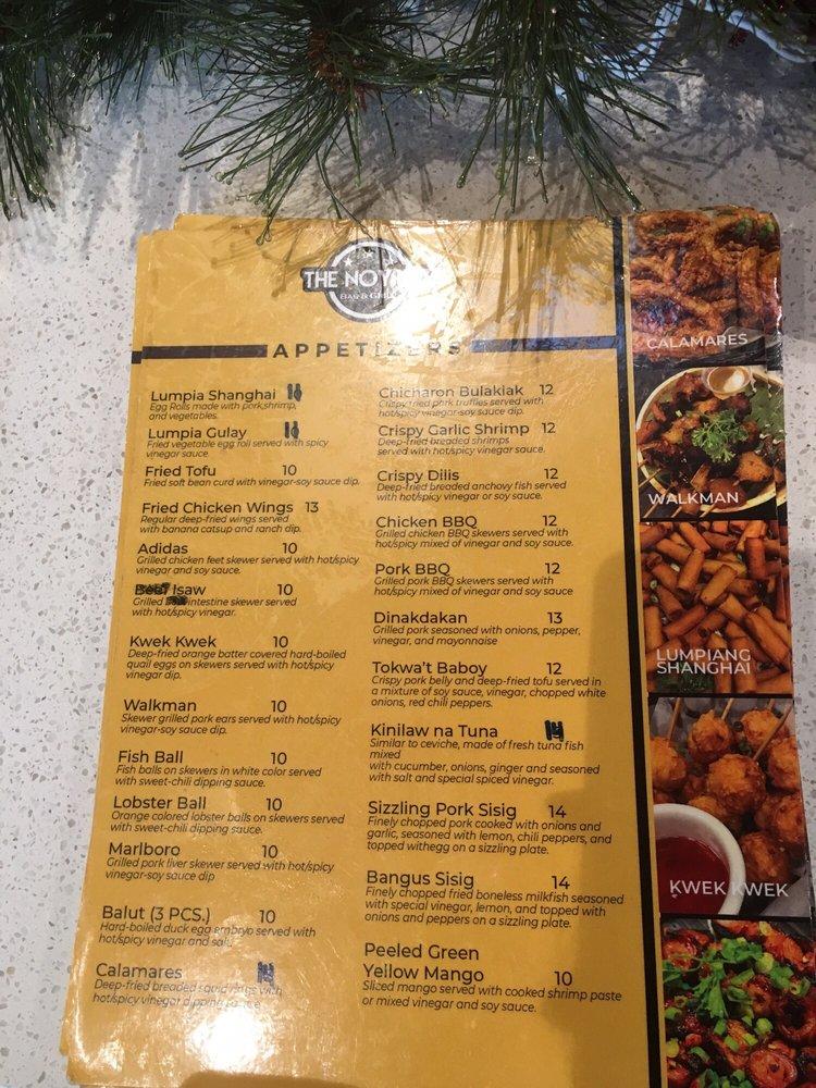 Menu at The Noypitz Bar & Grill, Cerritos